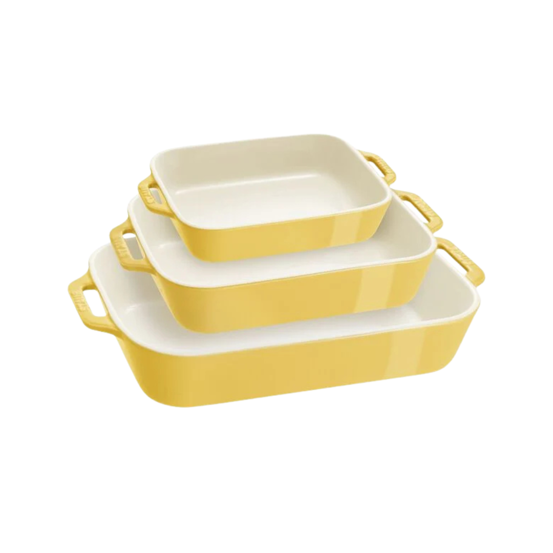 Staub Ceramic Rectangular Baking Dish 3 Piece Set - Citron – ARIA HOME