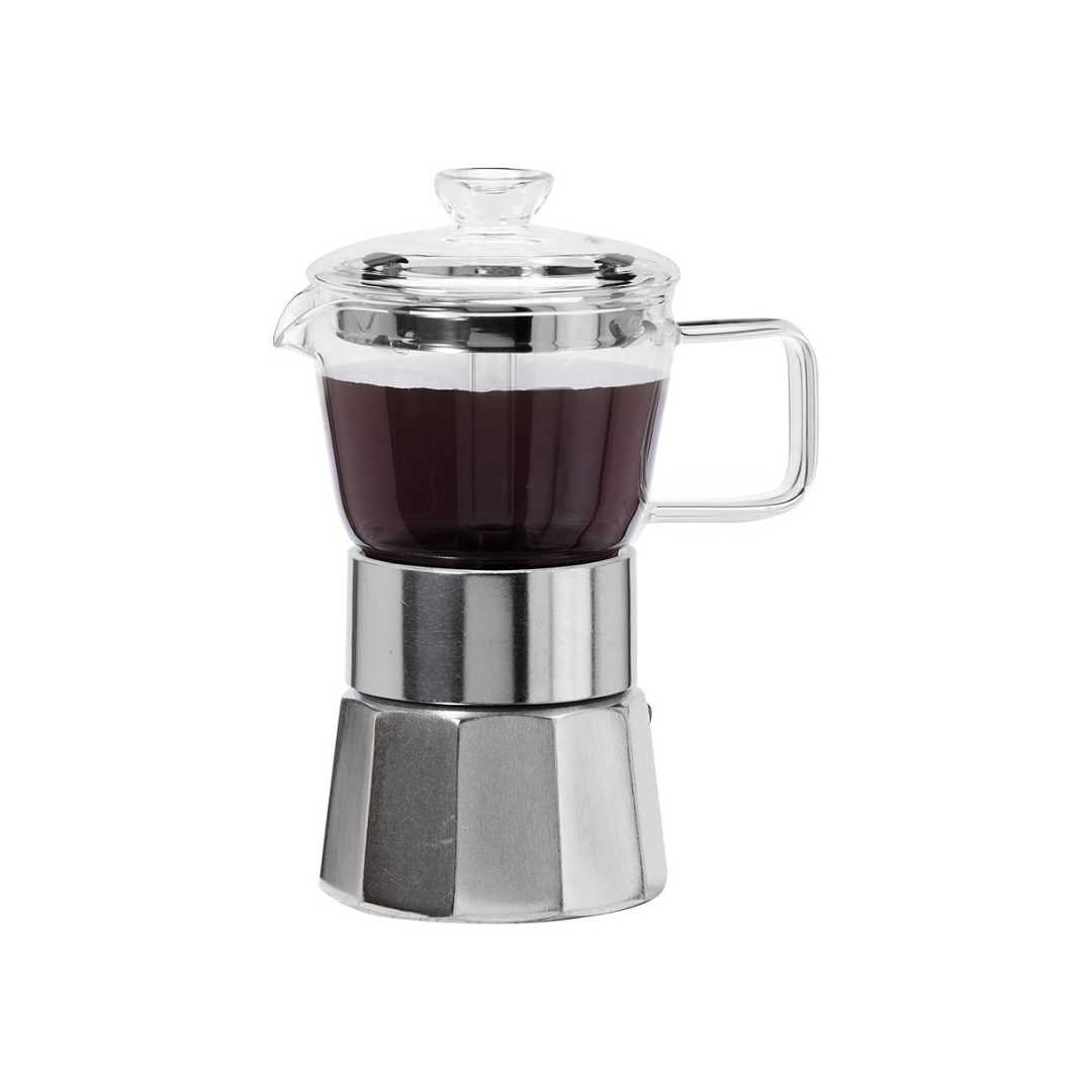 Borosilicate Glass Stovetop Espresso Maker, Moka Pot - 4 Cup – ARIA HOME